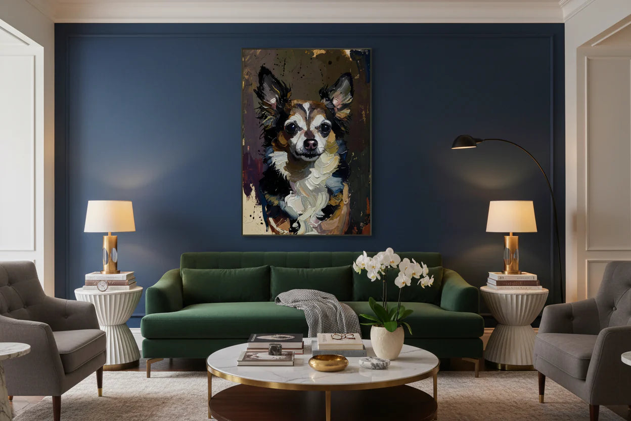 Graceful White Hounds in Opulent Floral Reverie – Pomp & Pedigree